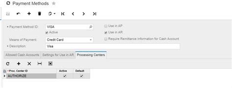 Configuring Acumatica For Incoming Credit Card Payments