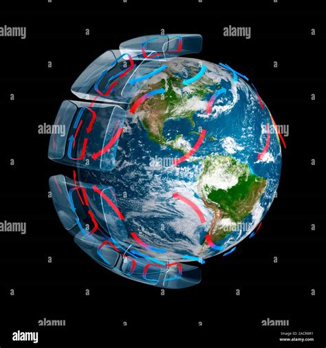 Global Winds Computer Artwork Showing The Path Of The Prevailing And