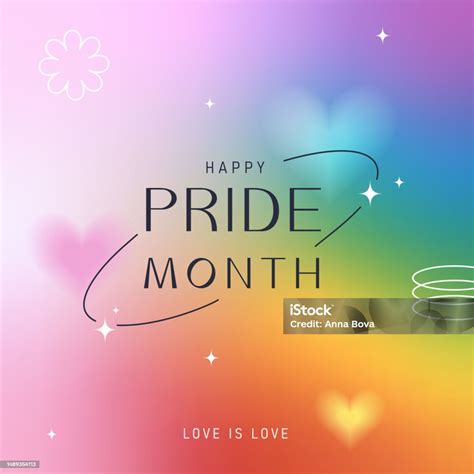 프라이드의 달 배너 인사말 카드 포스터 표지 Lgbt 화려한 무지개 개념입니다 트렌디한 흐릿한 그라데이션 기하학적 모양 타이포