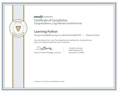 Loga Abirami Senthilkumar On Linkedin Just Finished The Course Learning Python