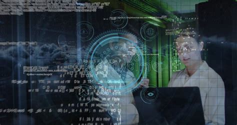 Animation Of Data Processing Over Diverse Workers In Server Room Stock Footage Video Of Worker