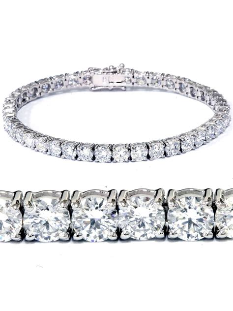 Pompeii3 12 1 3ct Diamond Tennis Bracelet 18k White Gold 7 Lab