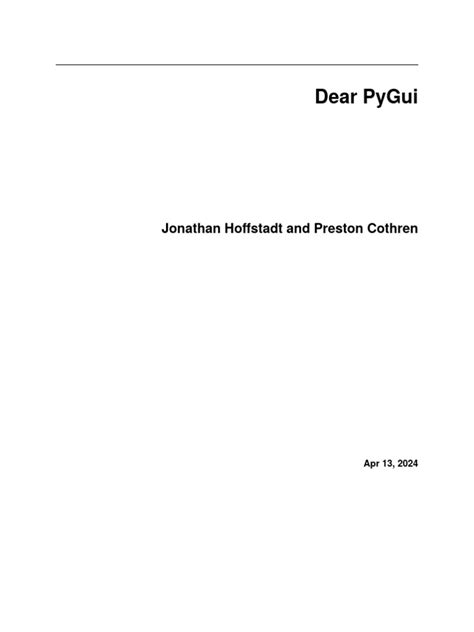 Dearpygui Documentation Pdf