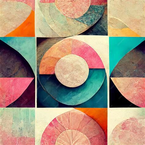 Premium Photo Seamless Pattern Abstract Circular Shapes Ai Generative