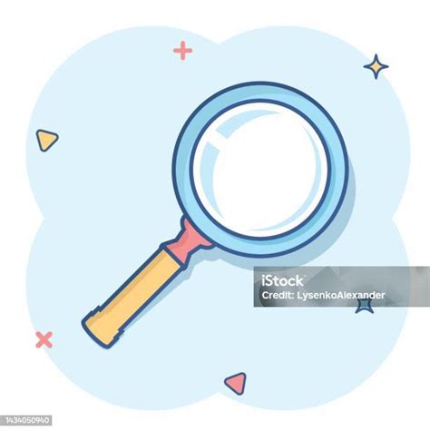 만화 스타일의 루페 사인 아이콘 흰색 고립 된 배경에 돋보기 벡터 만화 그림 비즈니스 컨셉 스플래시 효과를 검색합니다 에 대한 스톡 벡터 아트 및 기타 이미지 Istock