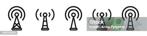 무선 안테나 아이콘을 설정합니다 간단한 무선 회선 아이콘 세트입니다 아이콘 와이파이 신호입니다 무선 인터넷 기호입니다 0명에 대한 스톡 벡터 아트 및 기타 이미지 Istock