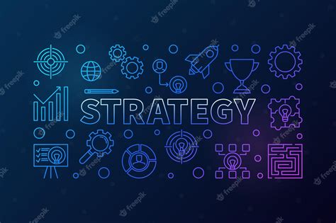 전략 개요 벡터 크리에이 티브 배너 또는 그림 프리미엄 벡터