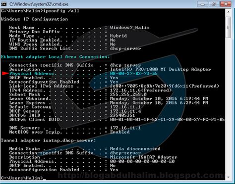 Konfigurasi DHCP Static Blog Abdul Halim