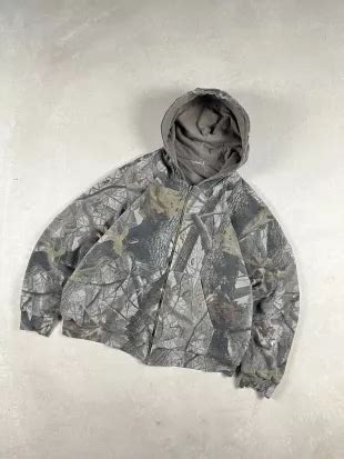 Vintage 90s Realtree Camo Heavyweight Zip Up Hoodie Large