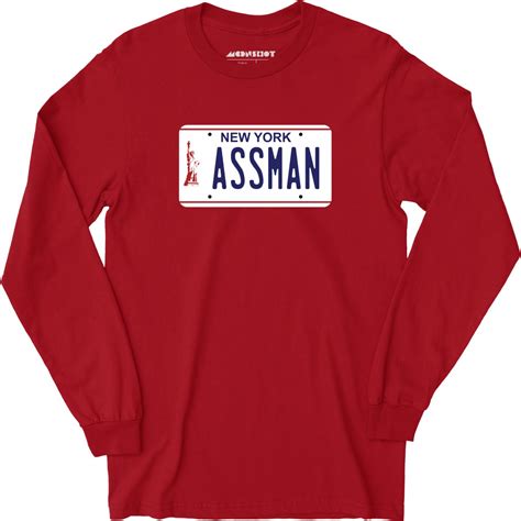 Assman New York License Plate Long Sleeve T Shirt M00nshot