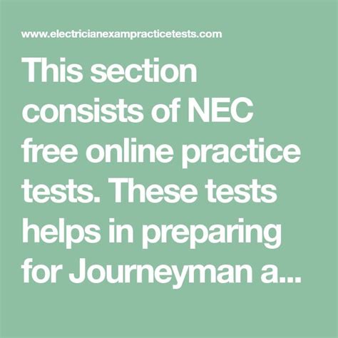 This Section Consists Of Nec Free Online Practice Tests These Tests
