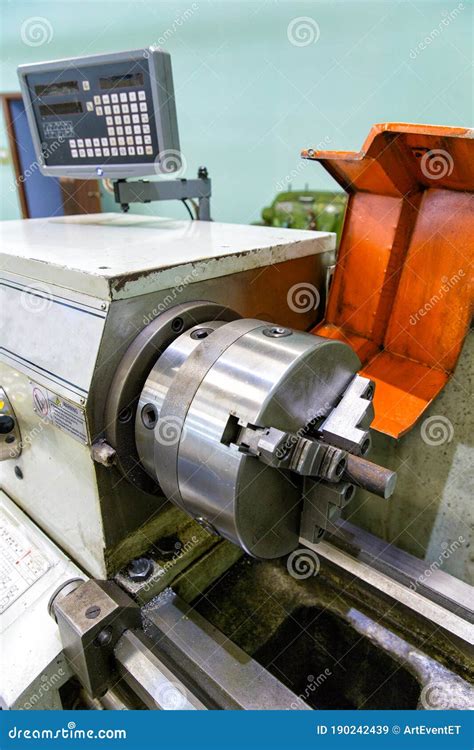 Modern Lathe With Numerical Control Stock Image Image Of Instrument