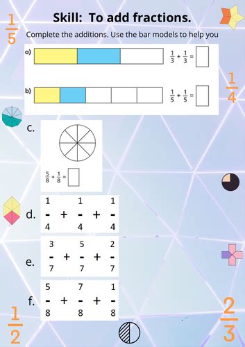 Ks2 Add Fractions With Same Denominator Teaching Resources
