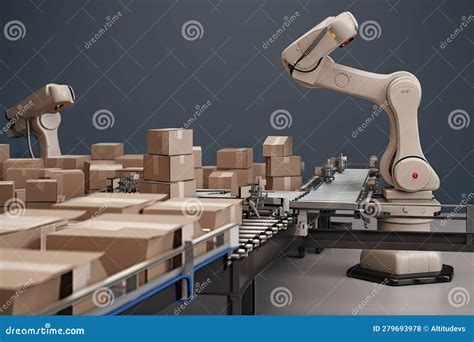 Sorting And Packing Robots Isolated Cartoon Vector Illustrations 268656082