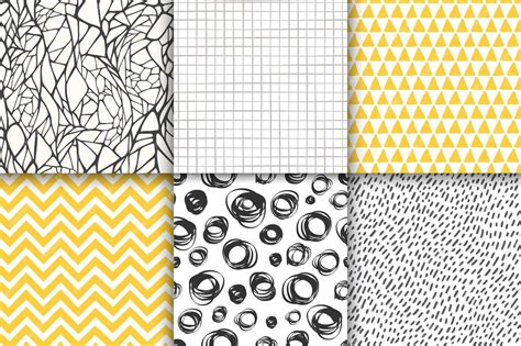Premium Vector Abstract Hand Drawn Geometric Simple Minimalistic Seamless Patterns Set
