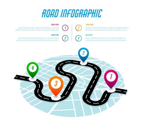 Premium Vector Road Infographic Vector Map Timeline Template