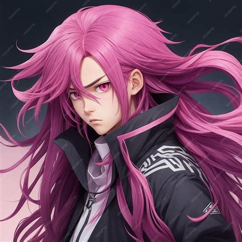 Аниме мальчик с длинными волосами Премиум Фото