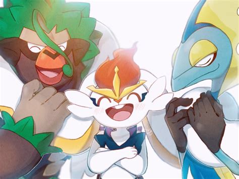 Cinderace Inteleon And Rillaboom Pokemon Drawn By Chitozen Pri Zen Danbooru