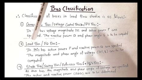 Classification Of Buses Types Of Buses In Load Flow Studies Bus
