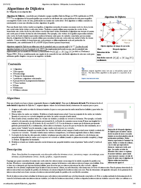 Algoritmo De Dijkstra Wikipedia La Enciclopedia Libre Pdf