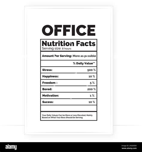 Office Nutrition Facts Poster Vector Creative Poster Design Stock Vector Image Art Alamy