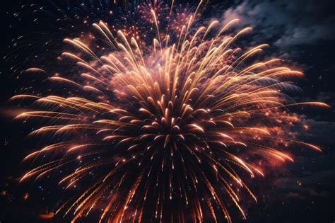 Premium AI Image Powerful Fireworks Explosion In Night
