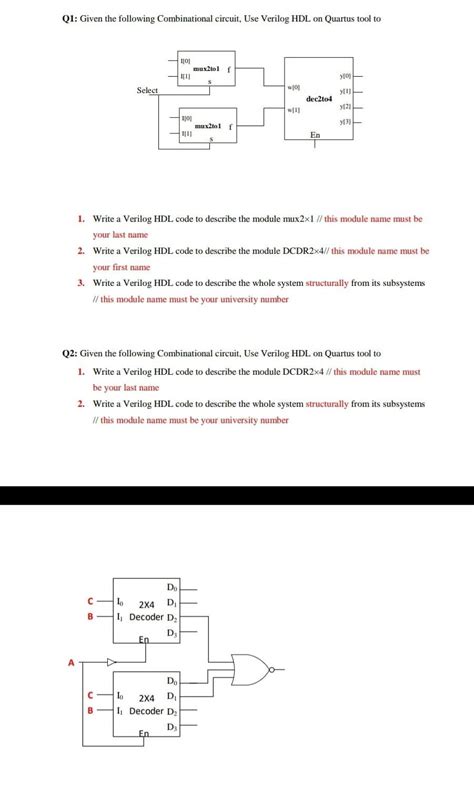 Q1 Given The Following Combinational Circuit Use