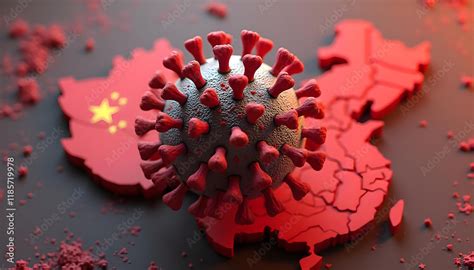 Ilustración De Stock Map Of China With The Virus Has Spread Human