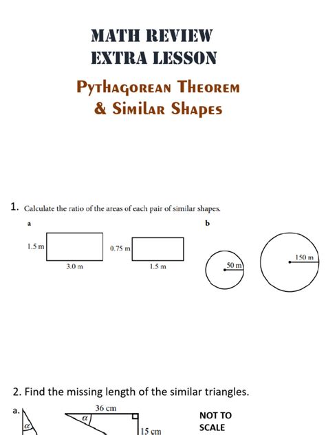 Mtt Review Pythagorean Theorem Similar Shapes Pdf Triangle