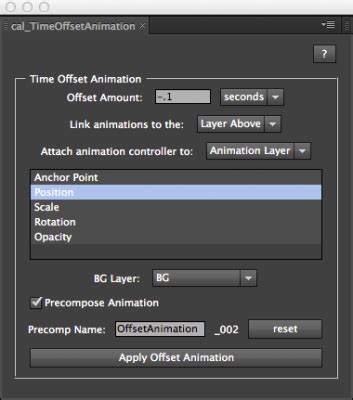 Time Offset Animation Aescripts