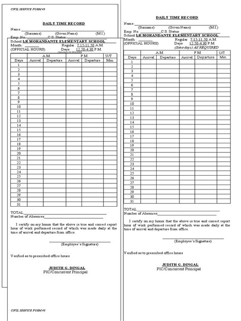 Civil Service Form 48 Dtr Nlc Pdf