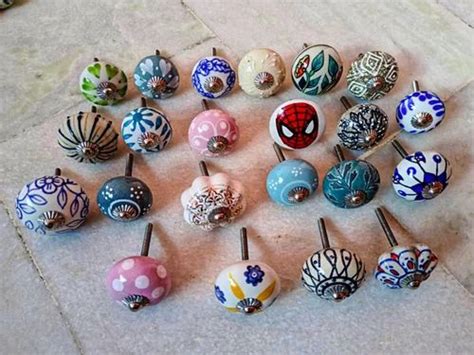 Buddha Handicrafts Ceramic Assorted Blue Pottery Door Knobs At Best