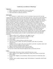 Conductivity Lab Conductivity As An Indicator Of Bond Type Objectives Observe And Compare
