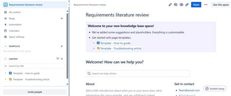 How To Create A Confluence Space From A Template The Requirements