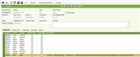 Error On Payroll Rc Ora 20202 Ora 20110 Payrollutilerrdupwar Ifs