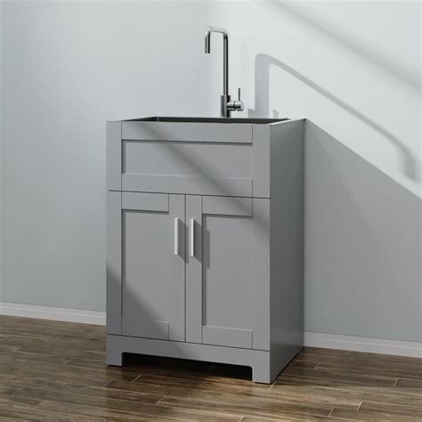 Goodyo 24 Inch Laundry Sink With Cabinet Stainless Steel