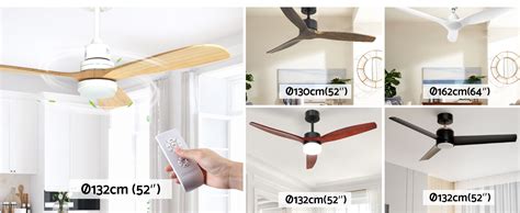 Devanti 52inch Ceiling Fans With Light And Remote 3 Wooden Blades Dc