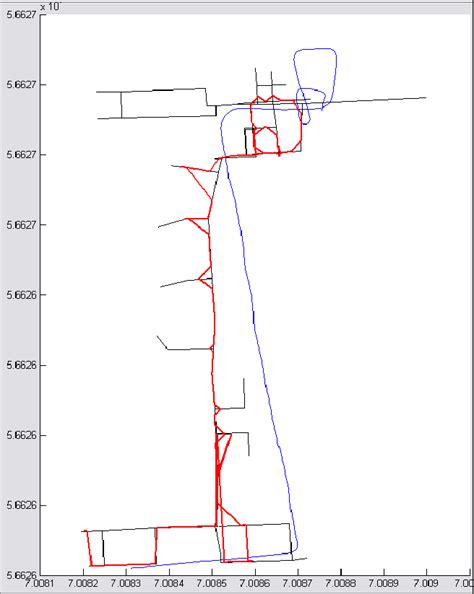 and 6 show the map matching results for both algorithms respectively