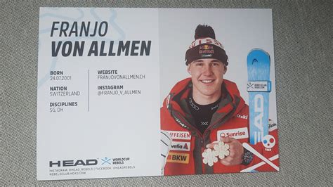 Autogrammkarte Franjo Von Allmen Gebraucht In Schmerikon Für Chf 8 Mit Lieferung Auf Ricardo