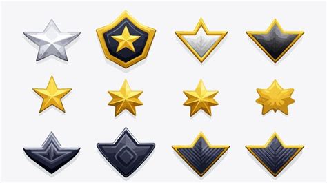 Set Of Military American Army Officer Ranks Insignia Premium Ai