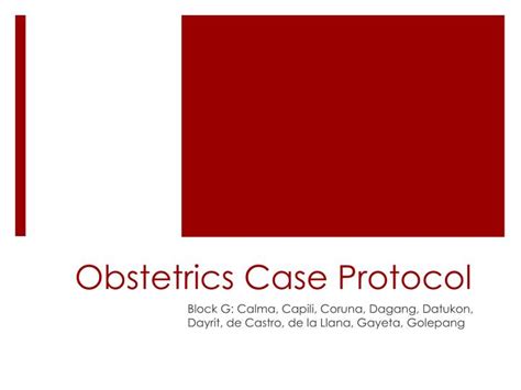 PPT Obstetrics Case Protocol PowerPoint Presentation Free Download ID 2000127