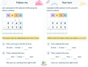 What Is The Column Method Of Addition And Subtraction