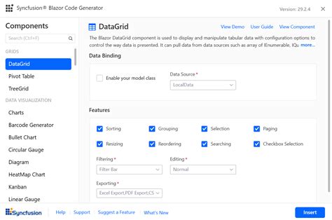 Code Generator In Blazor Syncfusion