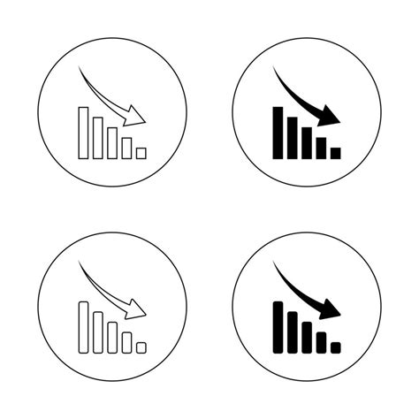 Decrease Bar Chart Icon On Circle Line Statistic Sign Symbol 51434321