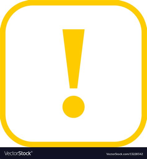 Yellow Square Exclamation Mark Icon Warning Sign Vector Image