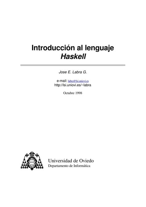 pdf de programación introducción al lenguaje haskell