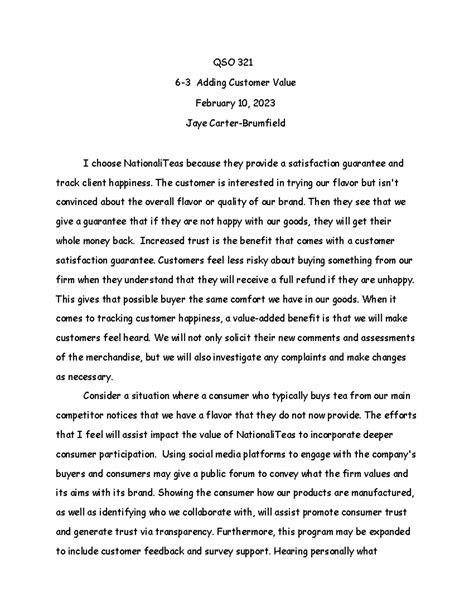 Qso 321 6 3 Adding Customer Value Qso 321 6 3 Adding Customer Value February 10 2023 Jaye