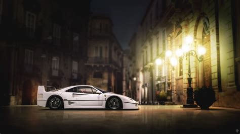 Car Vehicle White Cars Ferrari Ferrari F40 Pop Up Headlights Hd Wallpaper