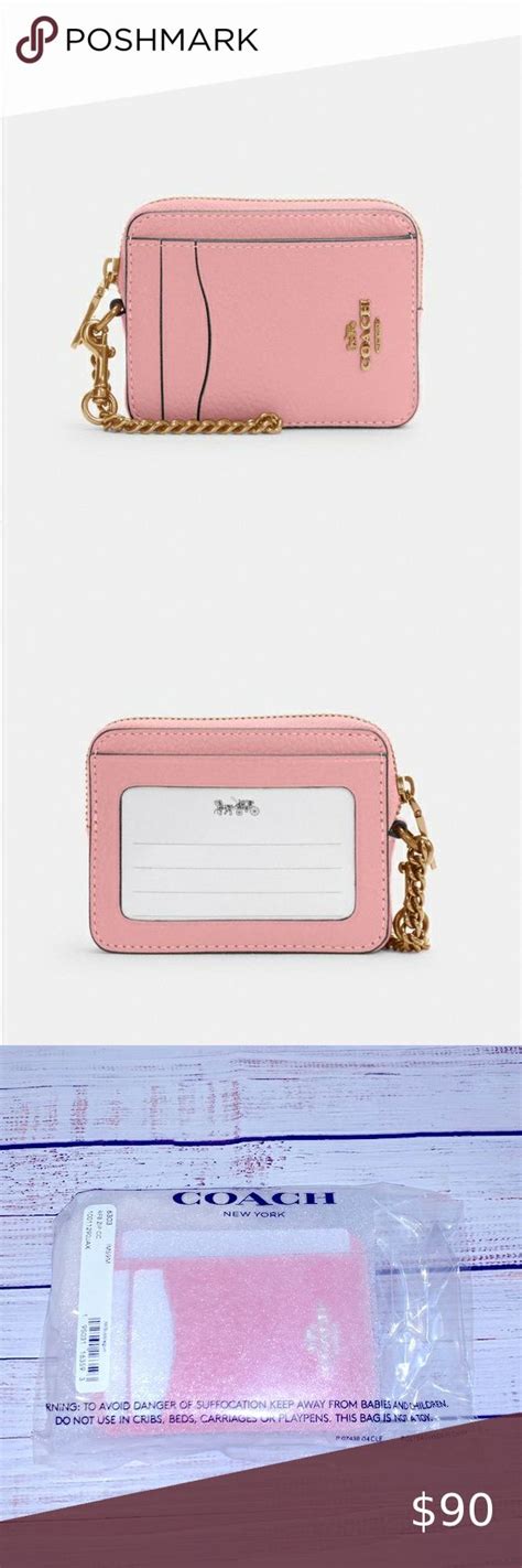 ⭐️nwt⭐️coach Pink Zip Card Case