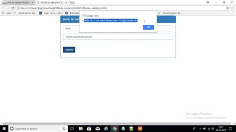 How To Validate Mobile Number With 10 Digits Not Accept Character
